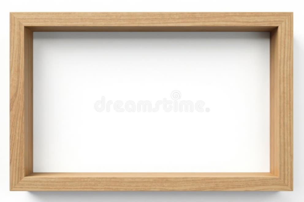 Clean Wooden Rectangular Frame, Isolated White Background , Wood ...