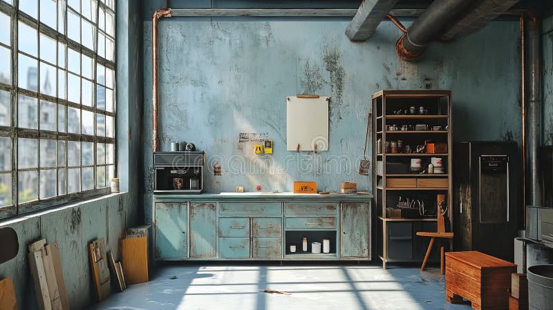 A Clean Workshop with Freshly Painted Furniture Drying in a Corner ...