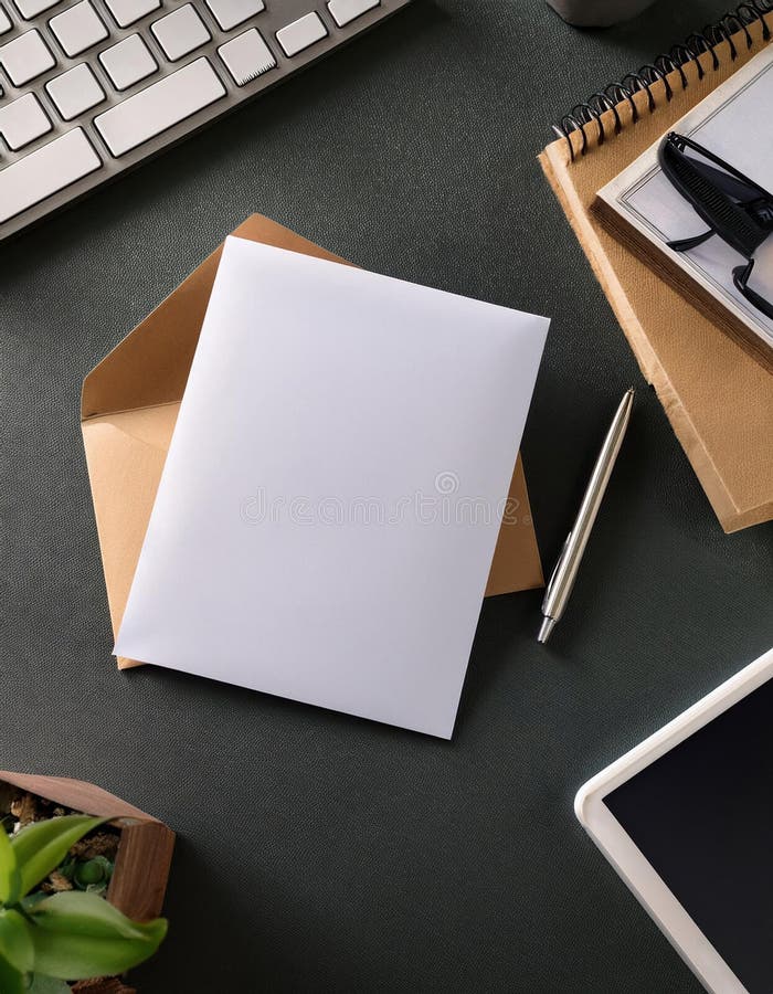 Desk Setup with Stationery and Laptop during a Productive Work Session ...