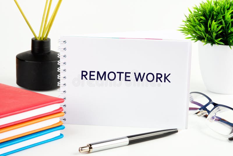 Notebook Highlighting Remote Work Setup with Stationery and Greenery in ...