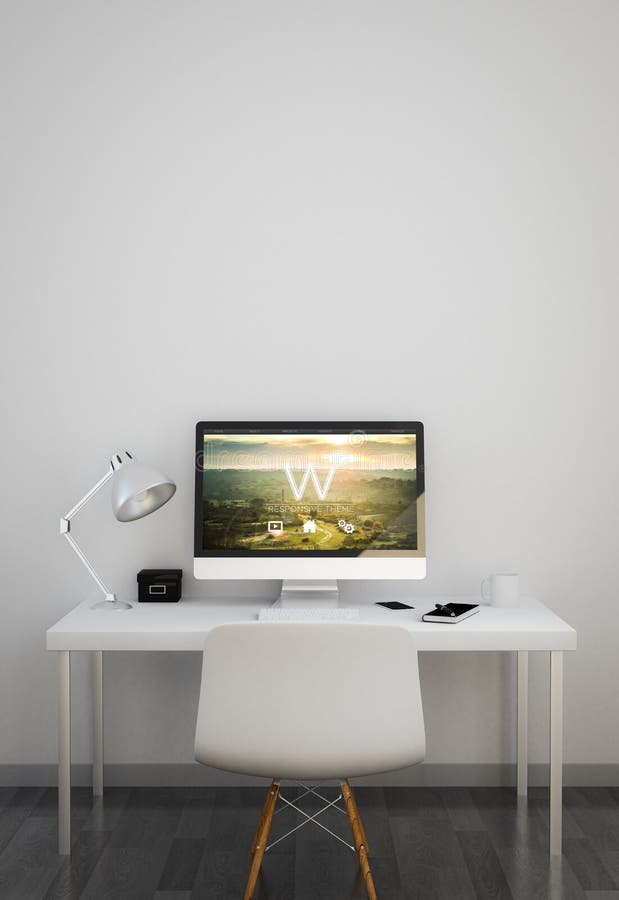 Clean Workspace with Responsive Theme Website Stock Illustration ...