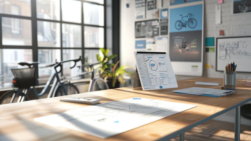 A Clean Workspace Showing App Interfaces and Plans for Expanding Bike ...