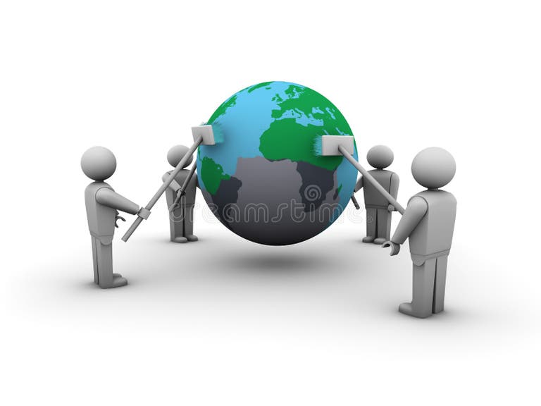 Clean the world stock illustration. Illustration of globe - 14572473