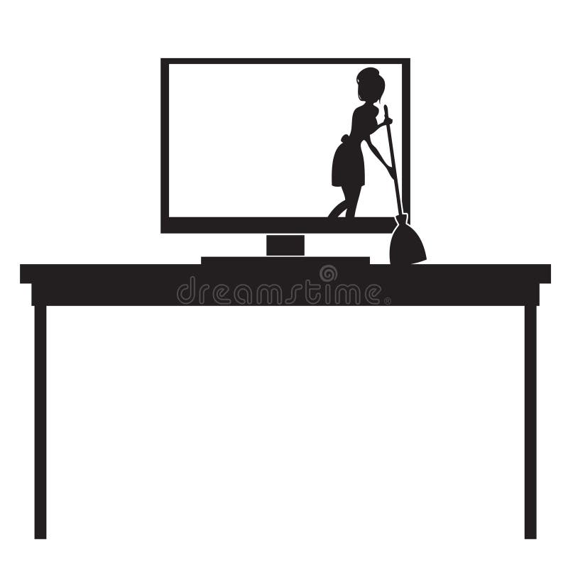 Clean Your Desk stock vector. Illustration of cleaning - 309115365