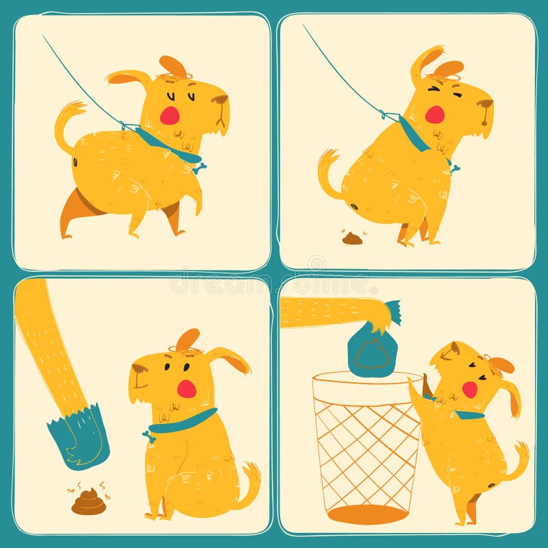 Clean after your dog stock vector. Illustration of cartoon - 69014753
