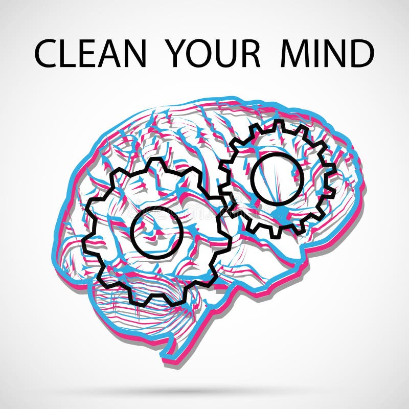 Clean your mind stock vector. Illustration of texture - 69806377