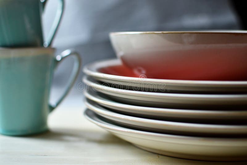 Cleaned dishes stock photo. Image of washing, table, cleaned - 86315376