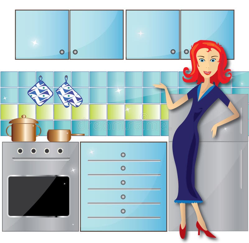 Cleaned kitchen stock illustration. Illustration of indoor - 9264558
