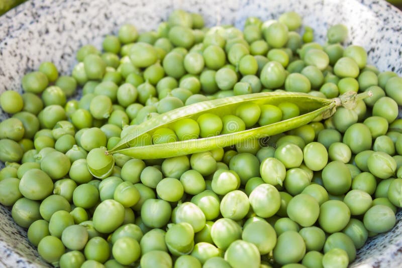 Cleaned peas on plate stock photo. Image of vegetable - 40703744