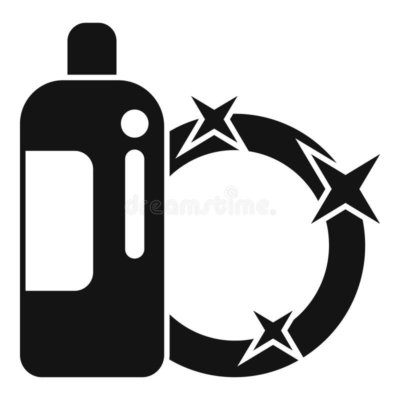 Cleaner Bottle of Dishes Icon Simple Vector. Dish Product Stock Vector ...