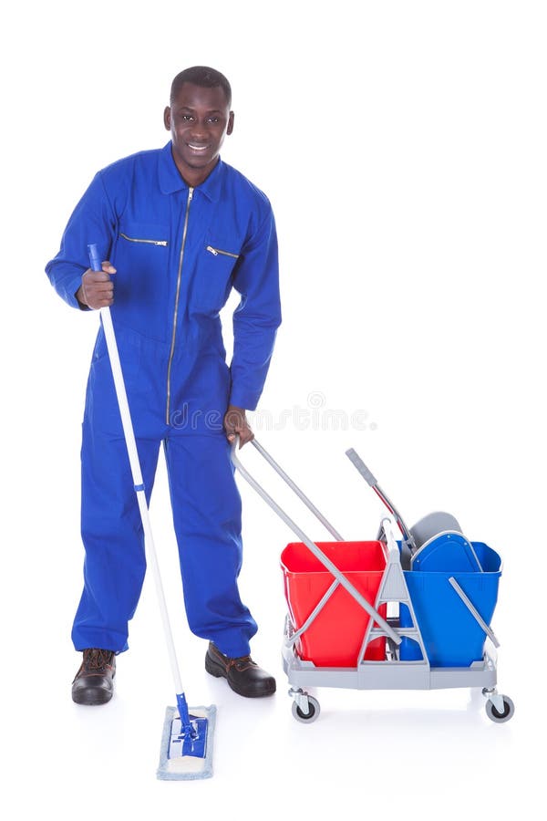 Attractive Cleaning Man and Woman Stock Image - Image of domestic ...