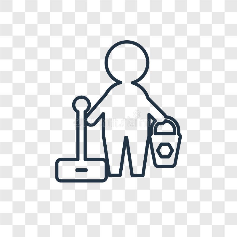 Cleaner Concept Vector Linear Icon Isolated on Transparent Background ...