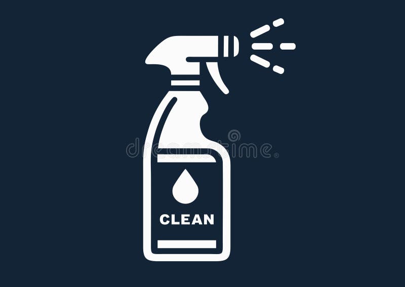 Cleaner for Glossy Surfaces with Spray Head. Vector Pictogram Stock ...