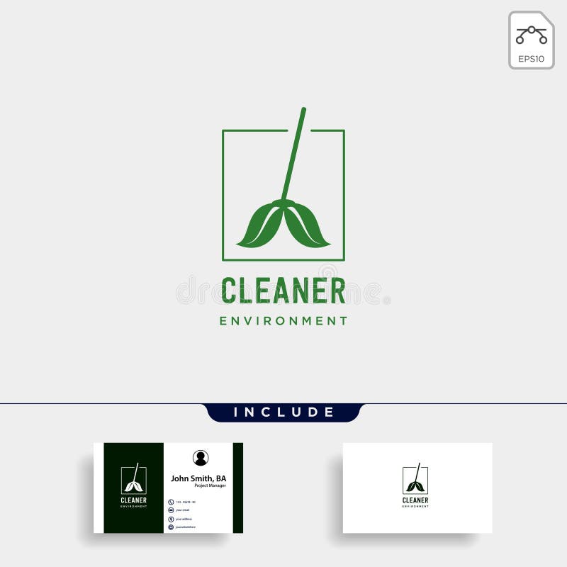 Cleaner Green Environment Simple Logo Template Vector Illustration ...