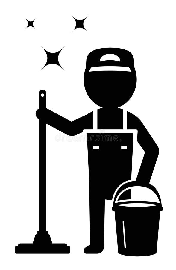 Cleaner man stock illustration. Illustration of long - 57938902