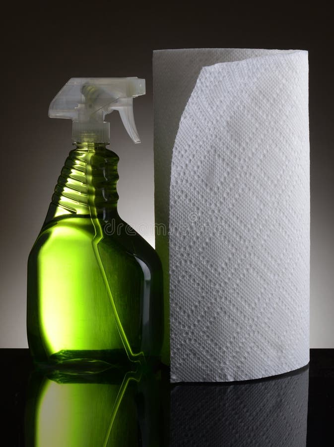 Cleaner and Paper Towels stock photo. Image of green - 29057860