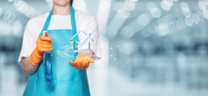 Cleaner Shows a Symbol of a Well Done Cleaning in the House Stock Photo ...