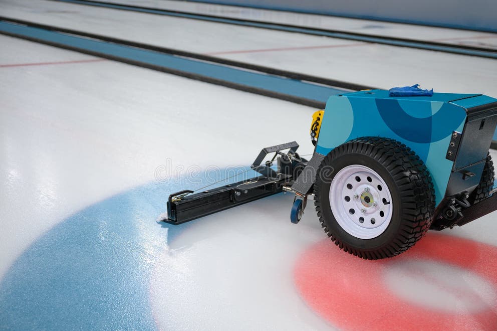 Cleaner Sweeper Machine on Ice Field Stock Image - Image of hall, clean ...