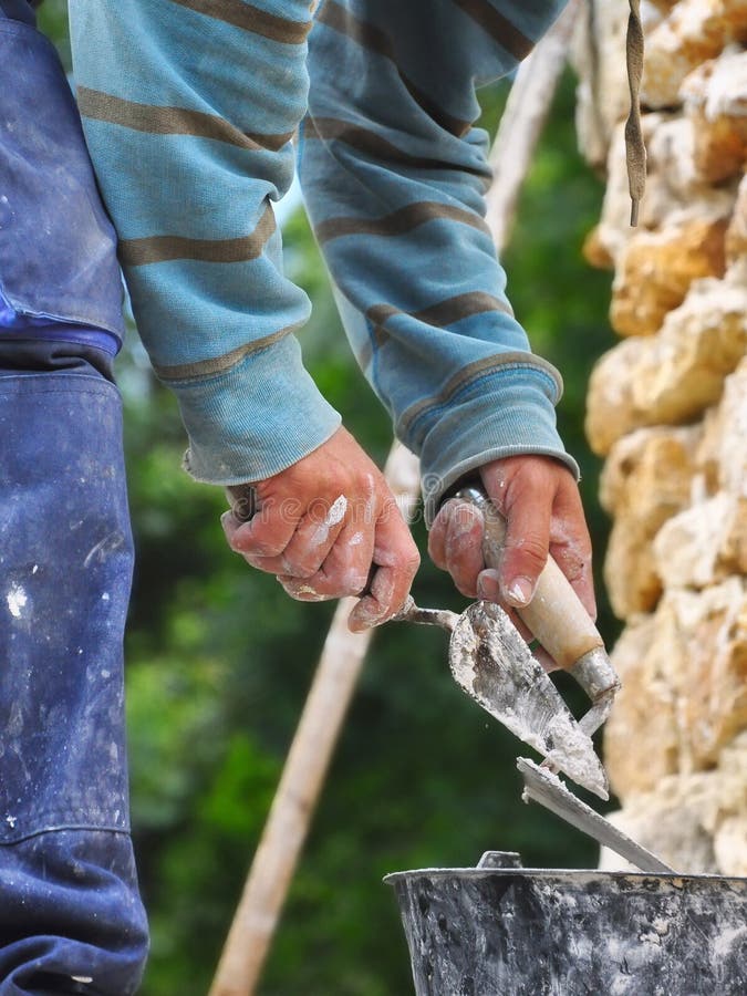 Cleaner their tools stock image. Image of basin, mason - 22674169