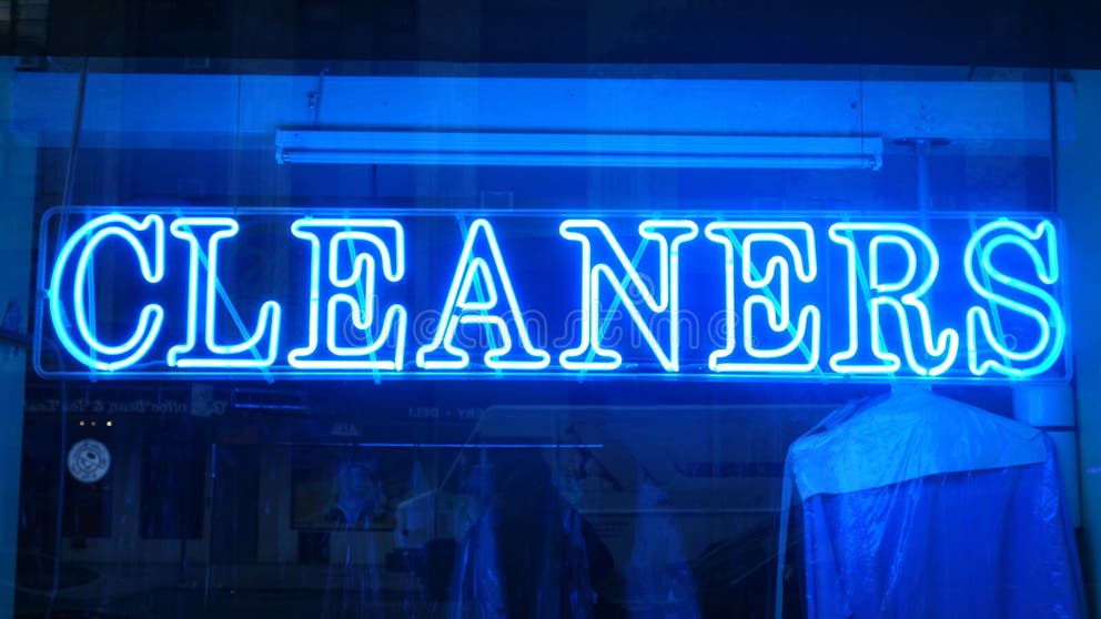 Cleaners Sign stock image. Image of business, store, blue - 44561735