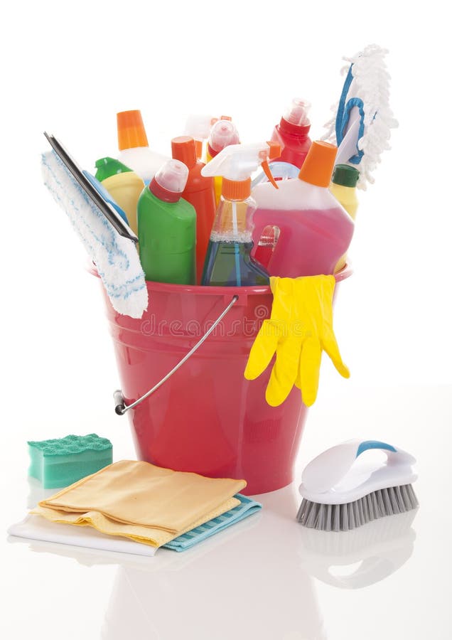 Green Cleaning Supplies stock image. Image of bottle - 18409567