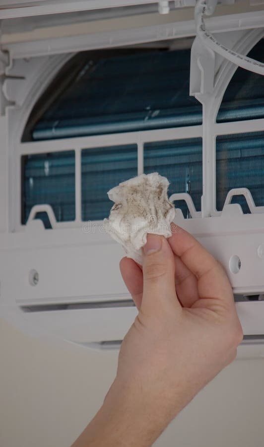 Cleaning Air Conditioner Filter for Better Air Quality Stock Image ...