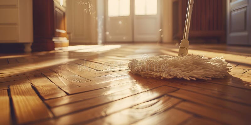 Cleaning Apartments, a Mop in Action Stock Image - Image of clean ...