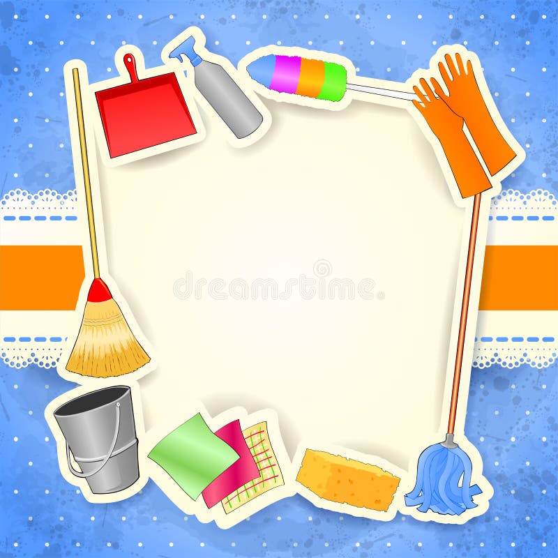 Cleaning, Background with Copy Space Stock Vector - Illustration of ...