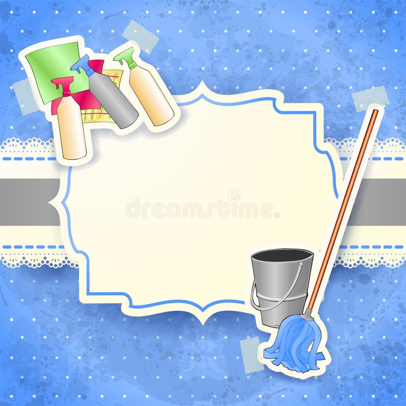 Cleaning, Background with Label Stock Vector - Illustration of label ...