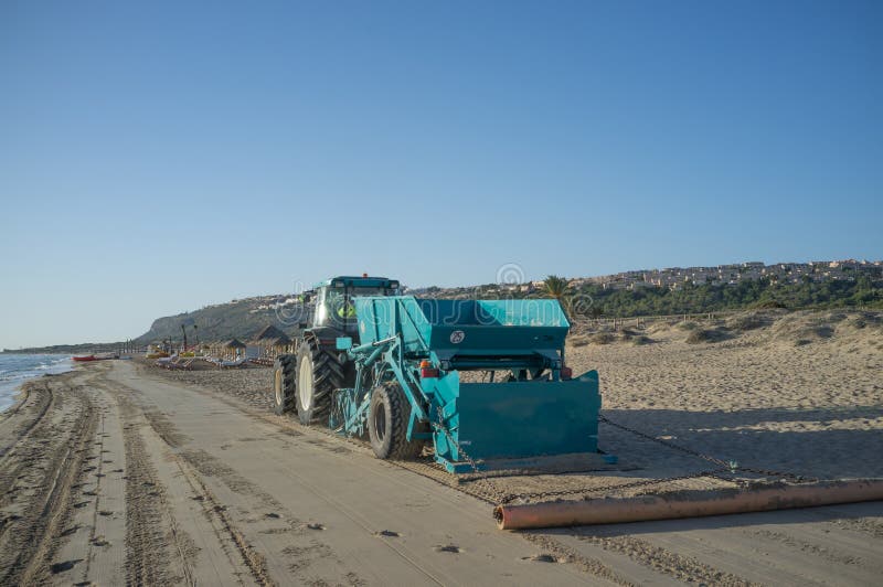 Cleaning the beach stock image. Image of equipment, shoreline - 47450229