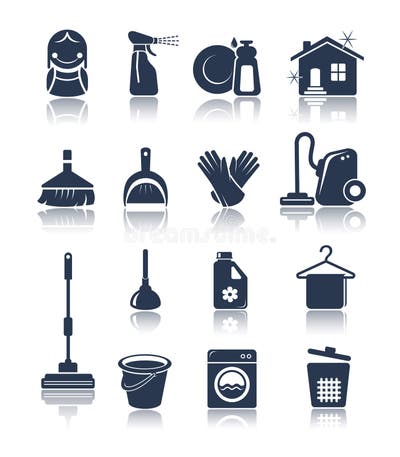 Cleaning blue icons stock vector. Illustration of icons - 33656746