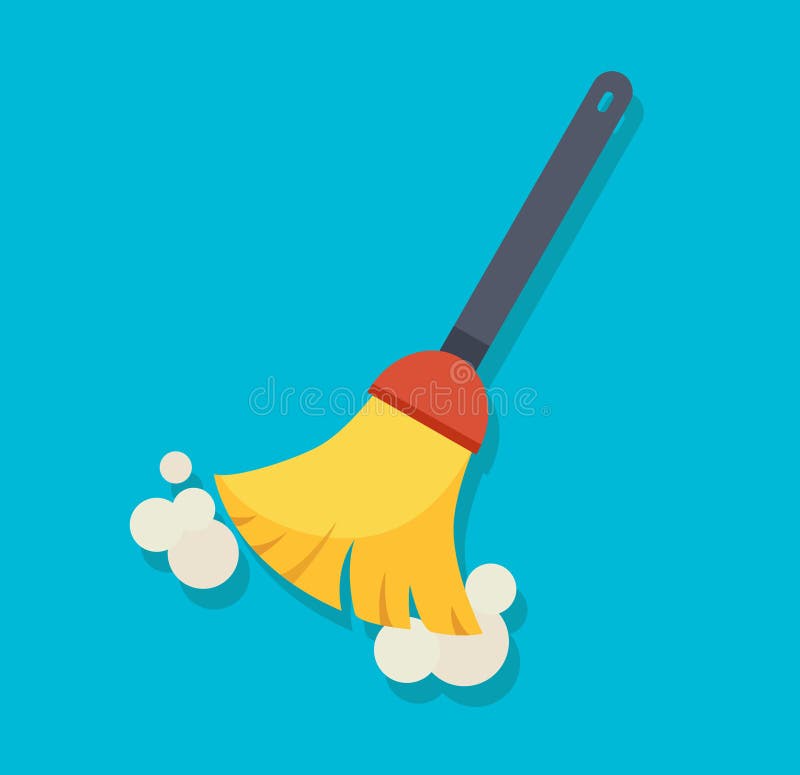 Cleaning Broom Vector Illustration Stock Vector - Illustration of stick ...