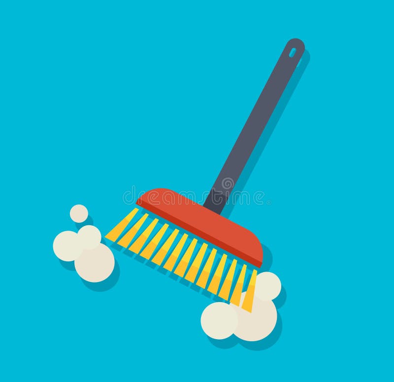 Cleaning Broom Vector Illustration Stock Vector - Illustration of ...