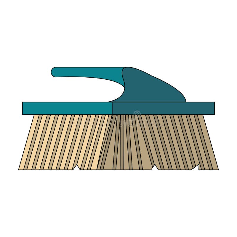 Cleaning Brush for Floor Isolated Symbol Stock Vector - Illustration of ...