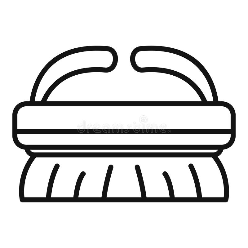 Cleaning Brush Icon with Double Handle for Scrubbing Stock Vector ...