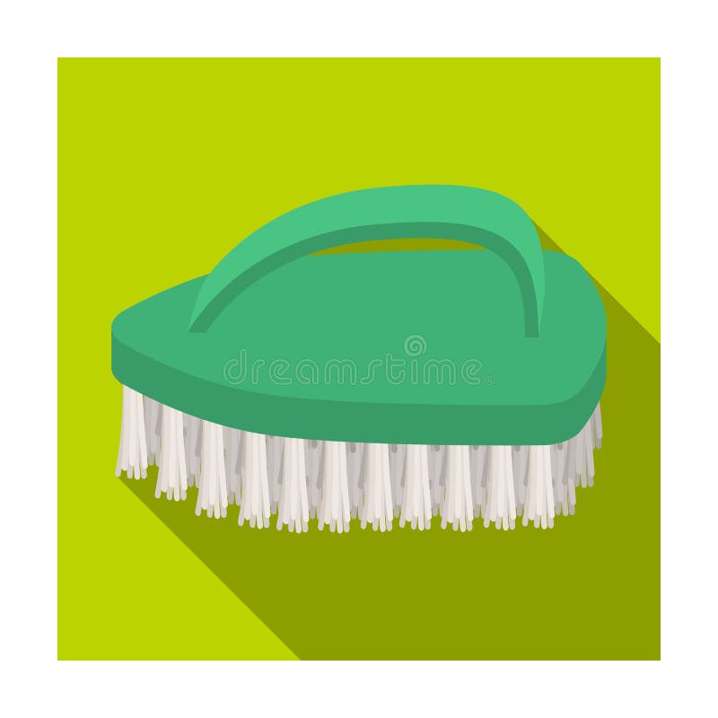Cleaning Brush Icon in Flat Style Isolated on White Background ...
