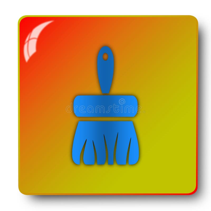 Cleaning Brush Icon,sing,illustration Stock Illustration - Illustration ...