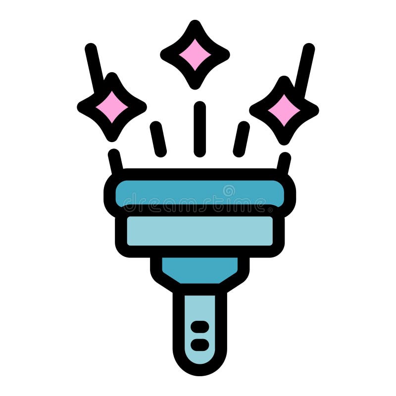 Cleaning Brush Spreading Sparkle and Shine Icon Illustration Stock ...