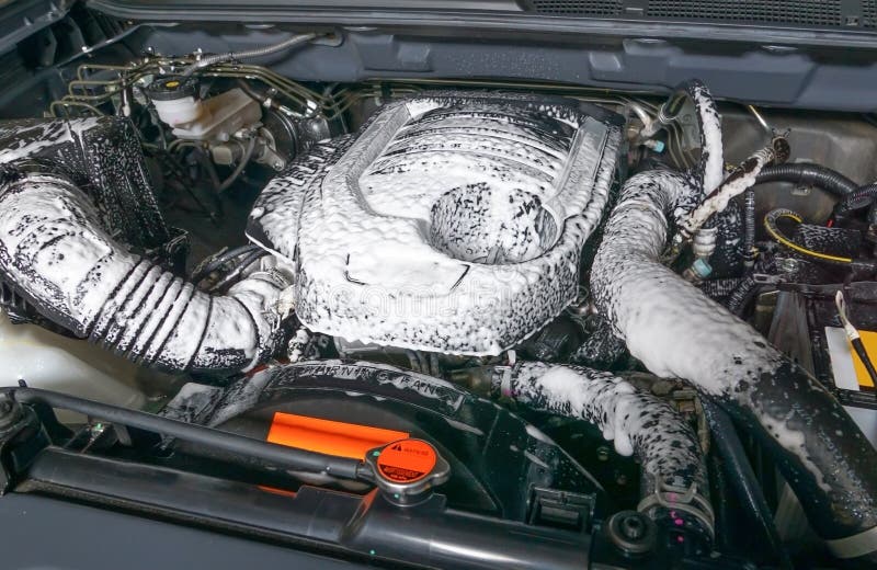 Cleaning car engine stock image. Image of wash, service - 130230667