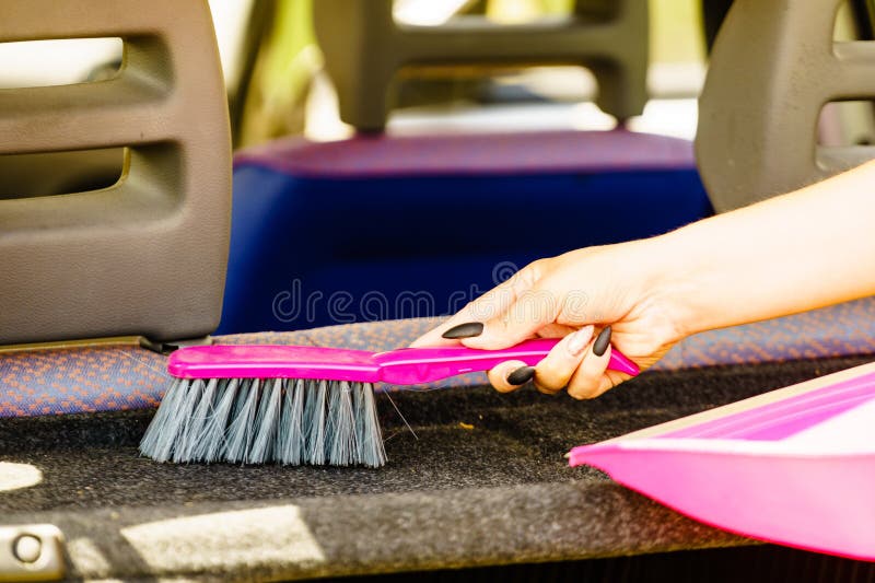 Cleaning car interior stock image. Image of broom, service - 315581399