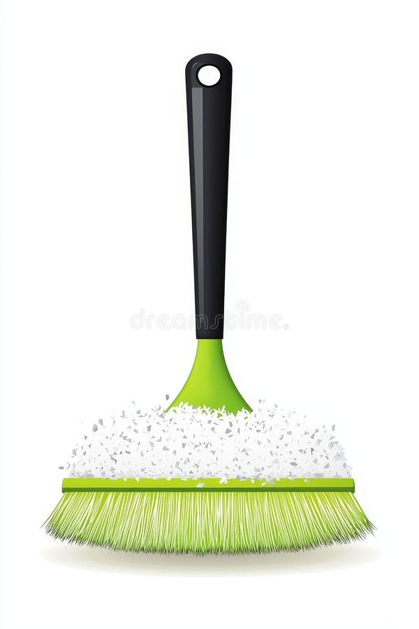 Cleaning a Car from Snow and Ice with a Brush and Scraper Illustration ...