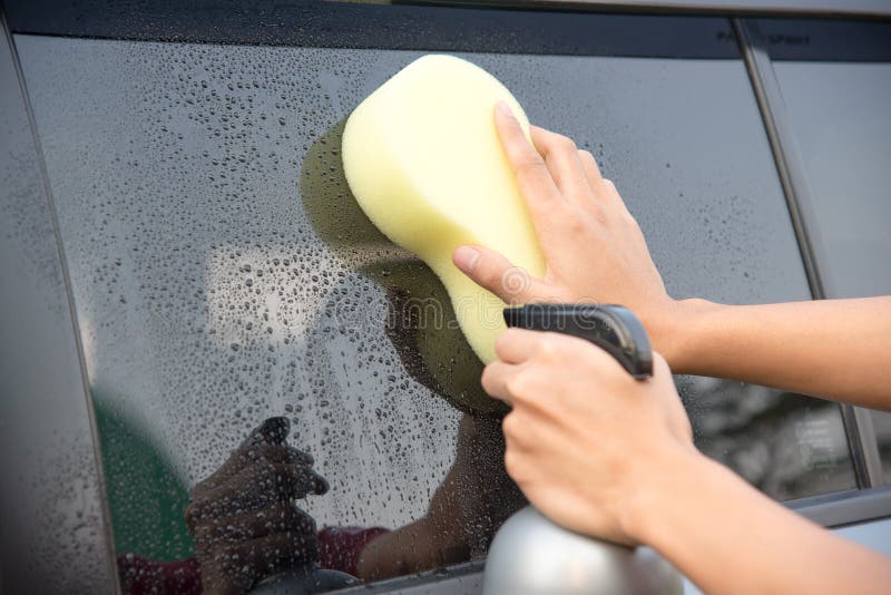 Cleaning the car stock image. Image of body, clothnn - 66014347