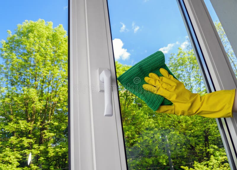 Cleaning Closed Plastic Vinyl Window Stock Image - Image of clean ...
