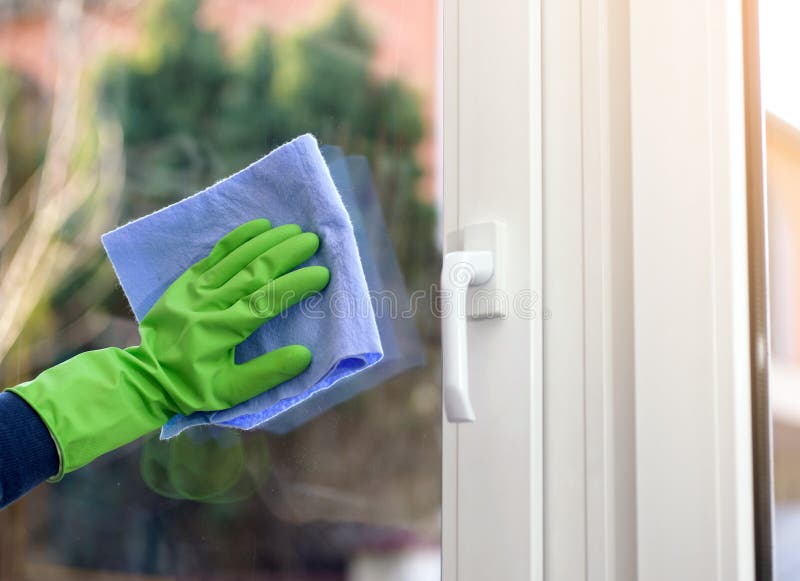 Cleaning of Closed Vinyl Window Stock Image - Image of glass, object ...