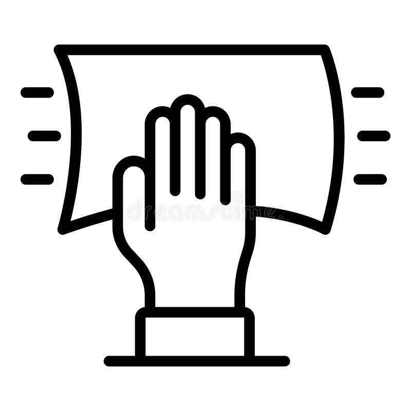 Cleaning Cloth Line Icon. Wipe With A Rag. Vector Stock Vector ...