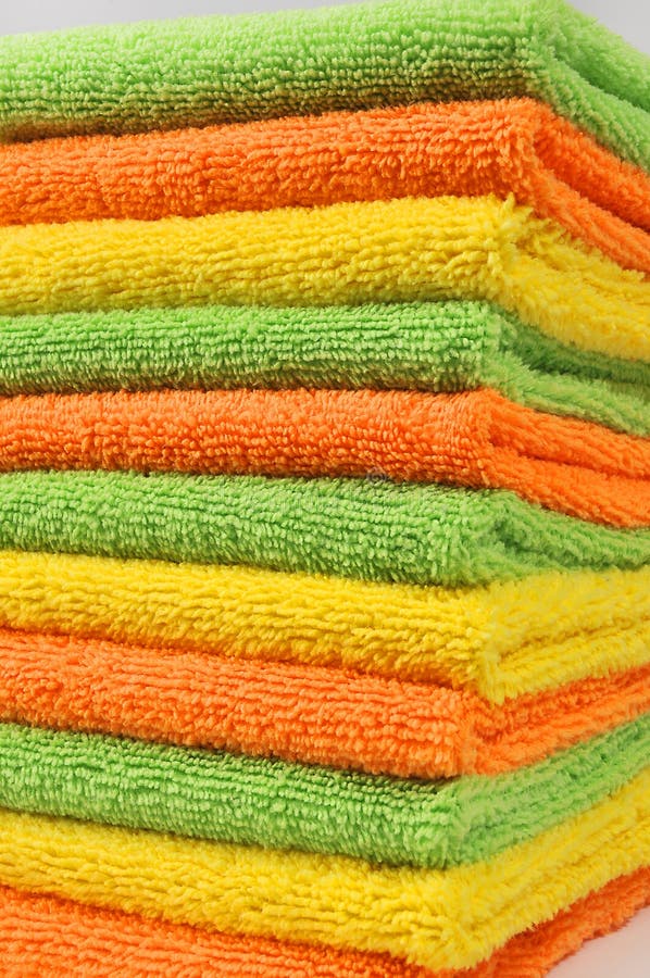 Cleaning Cloths, Color Towels Stock Photo - Image of fabric, isolated ...