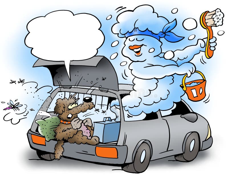 A Cleaning Cloud Roll Over Car Stock Illustration - Illustration of ...