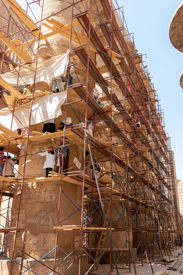 Cleaning of the 134 Columns in the Great Hypostyle Hall at the Karnak ...