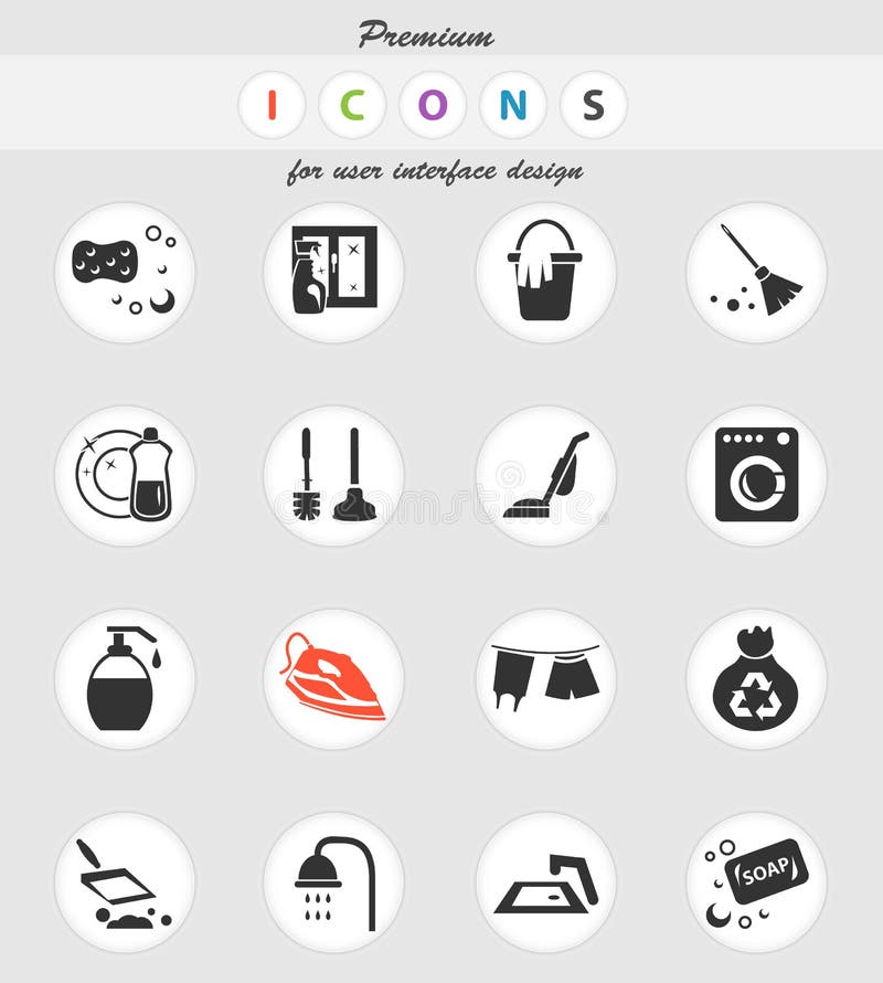 Cleaning company icon set stock vector. Illustration of cleaning ...