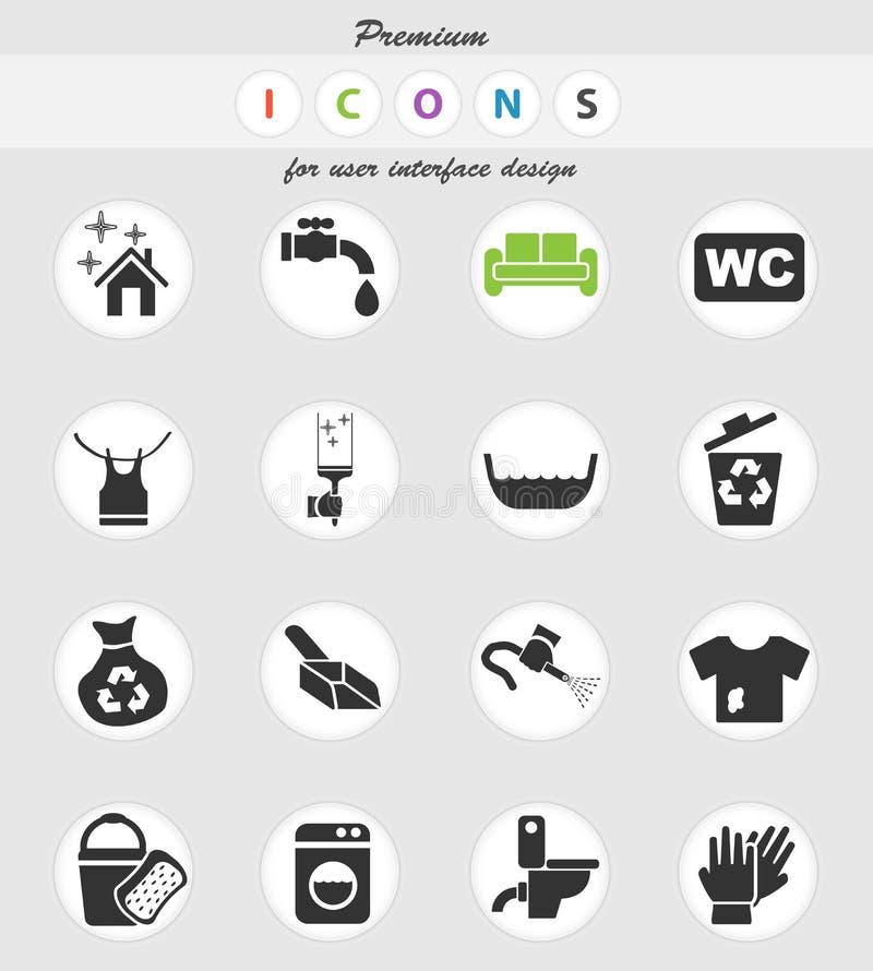 Cleaning company icon set stock vector. Illustration of blur - 122908661